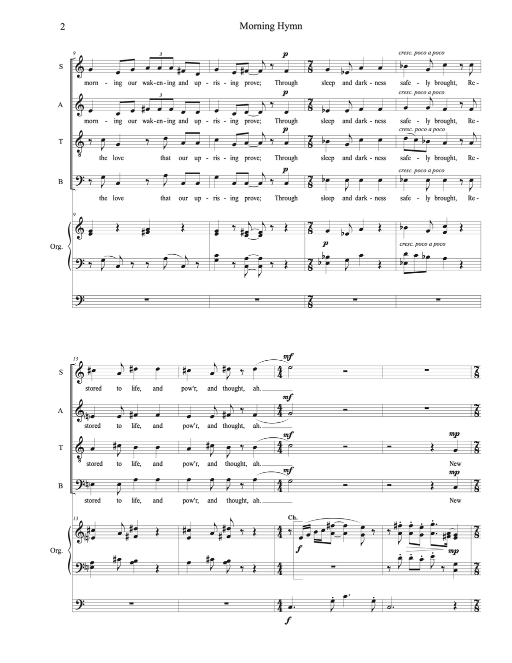Morning Hymn by Carol Barnett - Sheet Music | Opus Imprints
